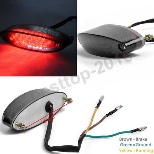Smoke Motorcycle LED License Brake Tail Light For Bobber Chopper Cafe ...