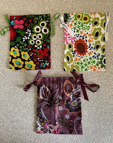 Set/3 BRIGHTON Fabric Jewelry Trinket Sachet Drawstring Floral Bags ...