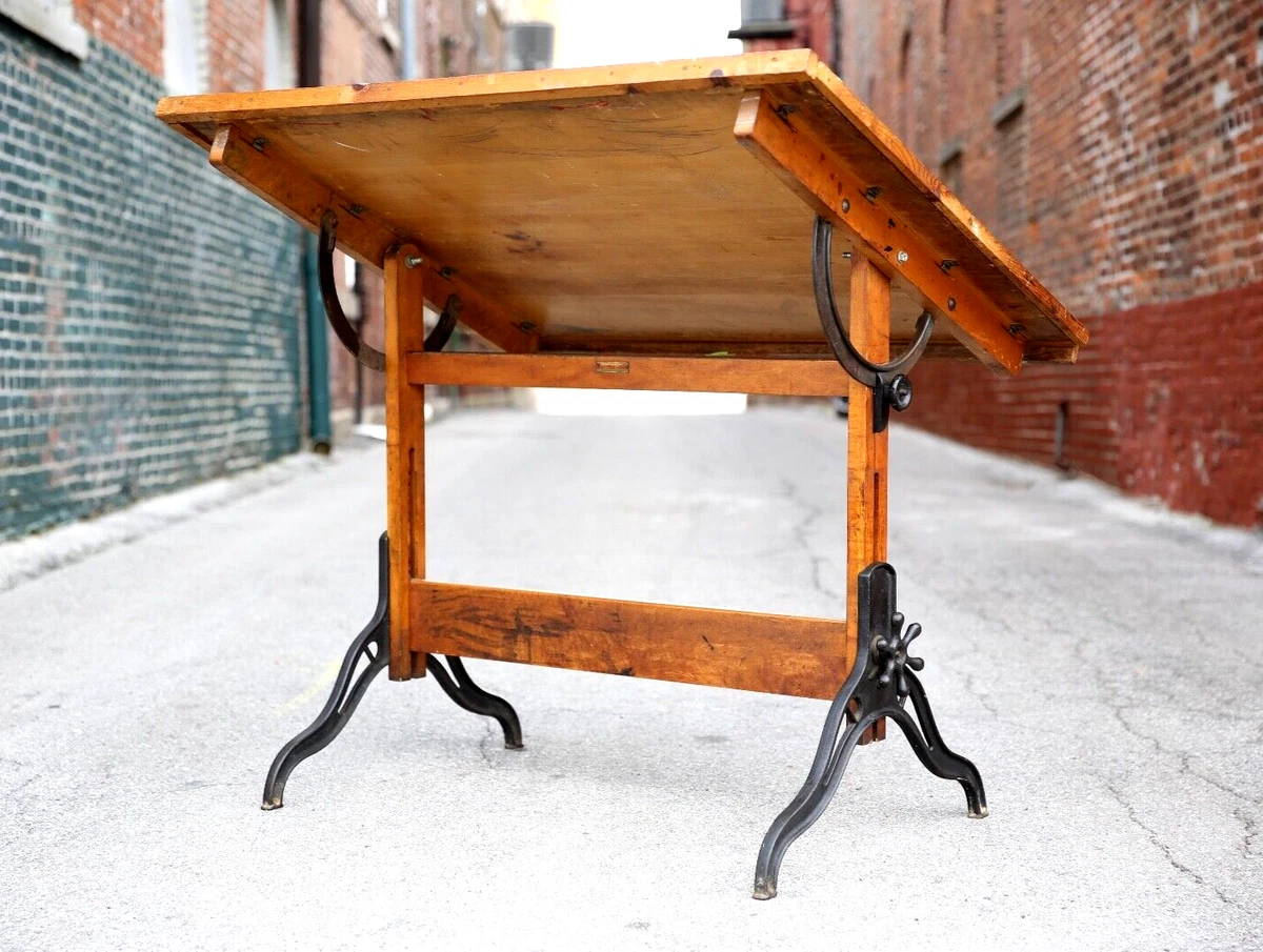Vintage Wood Drafting Table