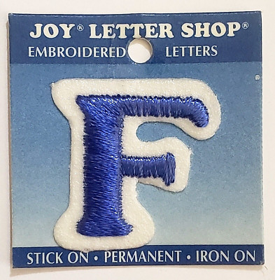 JOY LETTER SHOP Cooper Font Embroidered Iron On Letters - BLUE 'F' | eBay