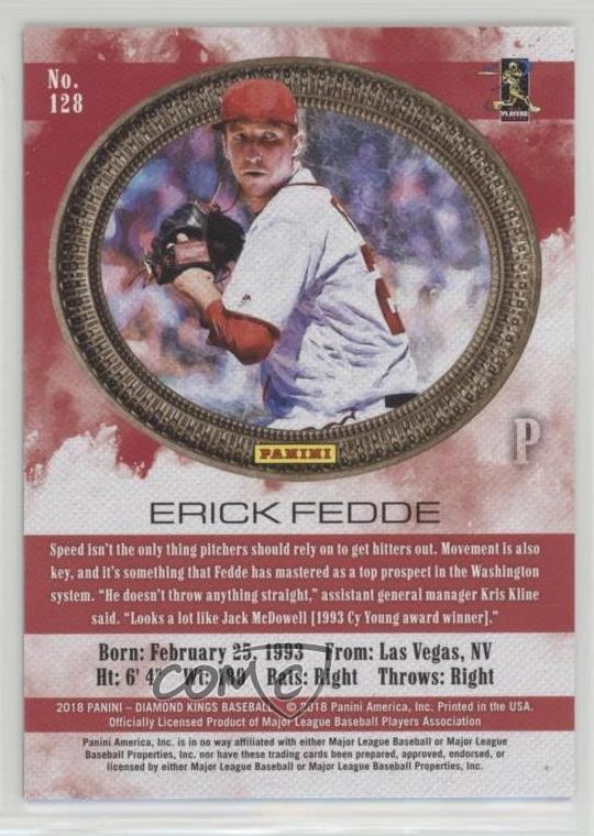 2018 Panini Diamond Kings SP Blue Frame Erick Fedde #128 Rookie RC | eBay