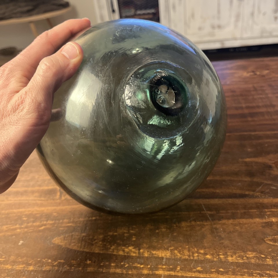 Japanese Large Glass Float, green, hand blown 8 Inch | eBay