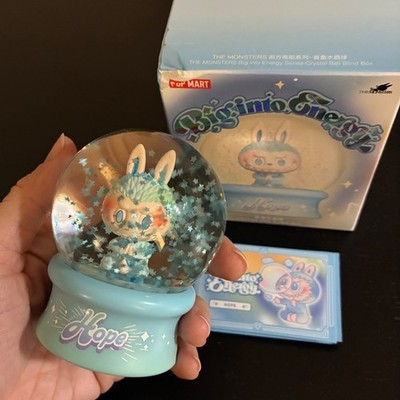Authentic HOPE Big Into Energy Labubu Crystal Ball snow globe BLUE ...