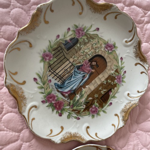 VTG Last Supper Da Vinci Plate & Jesus Knocking on Door 18 K Gold Trim ...