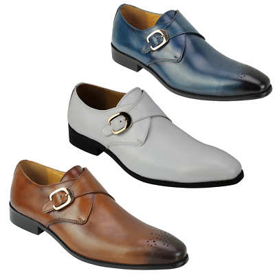 Mens Real Genuine Leather Shoes Polished Retro Smart Casual Slip on ...