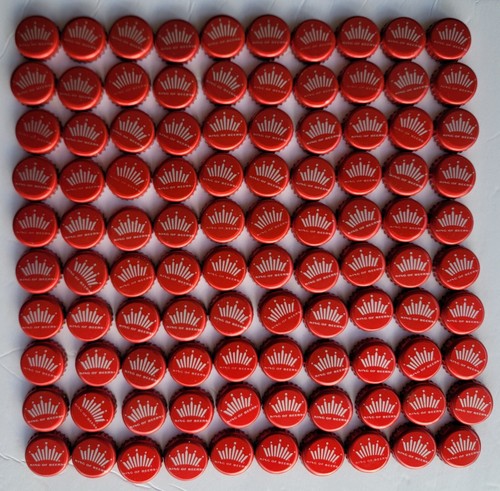 100 Red Budweiser Crown King Of Beers Beer Bottle Twist Off Caps NO ...