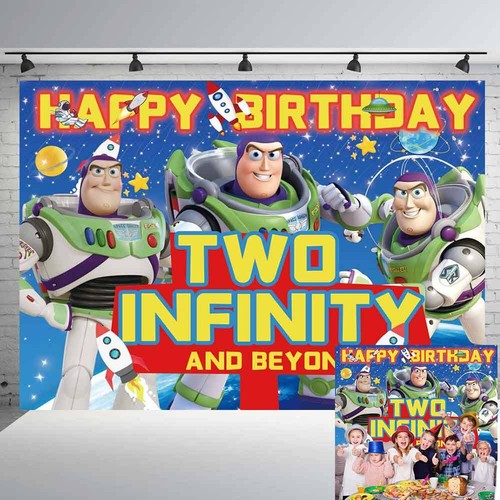 Buzz Lightyear Happy Birthday Backdrop Banner Vinyl Party Supplies ...