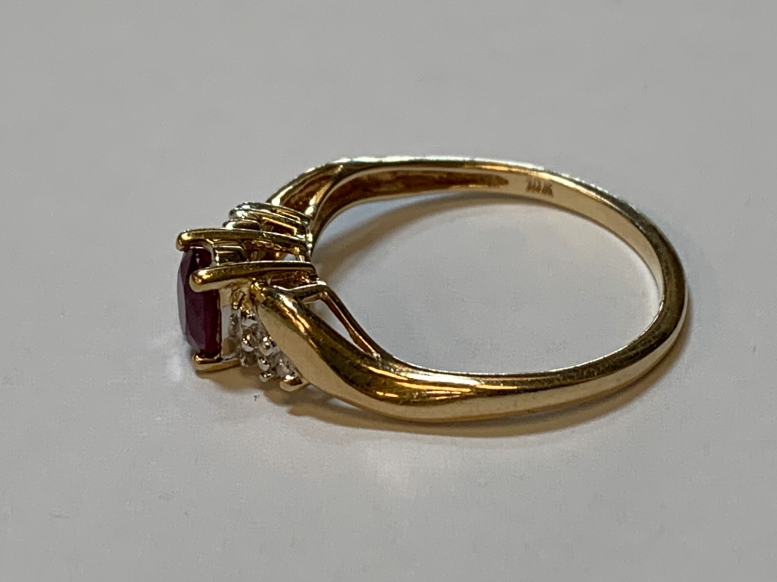 10k YELLOW gold natural gemstone ruby &DIAMOND RING ESTATE WXXX | eBay