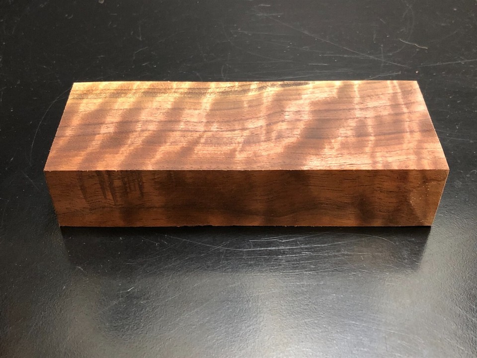 W42) Figured Black Walnut Block Knife Scale Handle Pistol Grip Wood | eBay