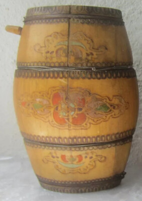 DDP 7+" Antique vintage Wooden Pocket Barrel Keg Canteen Cask Tub Pail ...