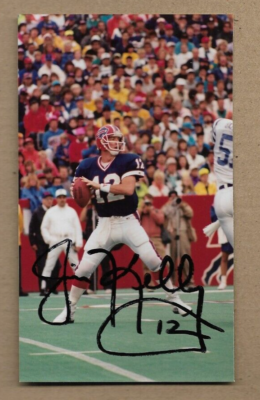 JIM KELLY Signed Autograph 3 1/2x6 Color Photo **Buffalo Bills** NFL ...