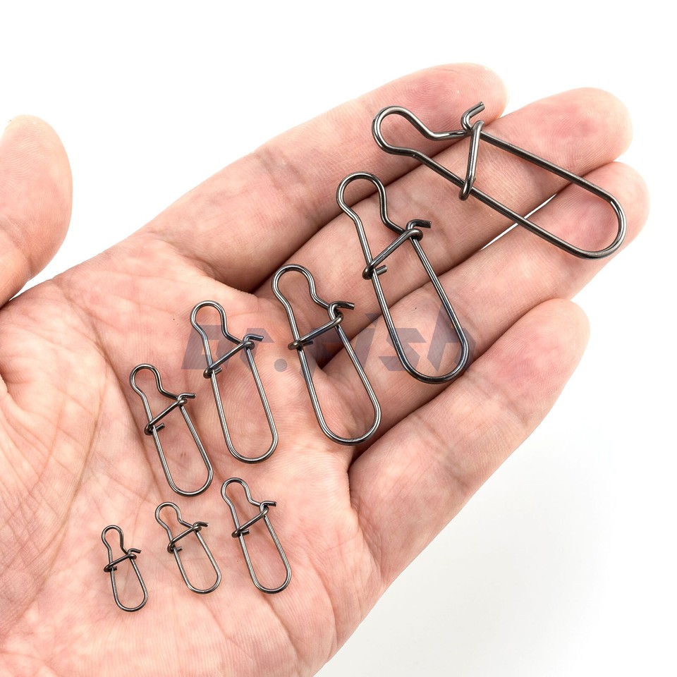 100/200pcs Fishing Snaps Clips Fastlock Duo Lock Snap #1-#8 Quick ...