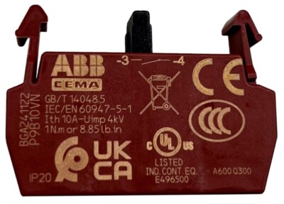 P9B10VN, GE/ABB, Contact Block is: Modular metal, Front mounting - 1 NO ...