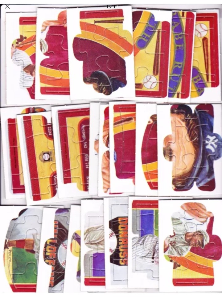 1982 Donruss Baseball Babe Ruth Puzzle Complete 1-63 - 21 Uncut Panels ...