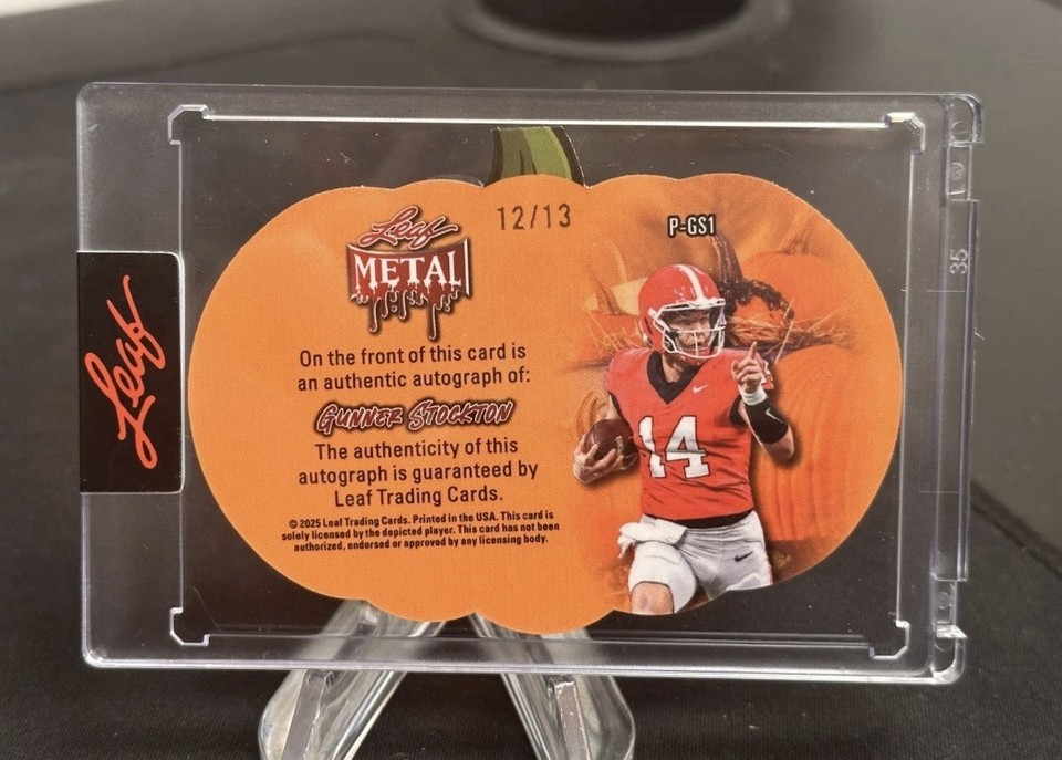 GUNNER STOCKTON 2025 LEAF HALLOWEEN PURPLE PUMPKIN ENCASED AUTOGRAPH ...