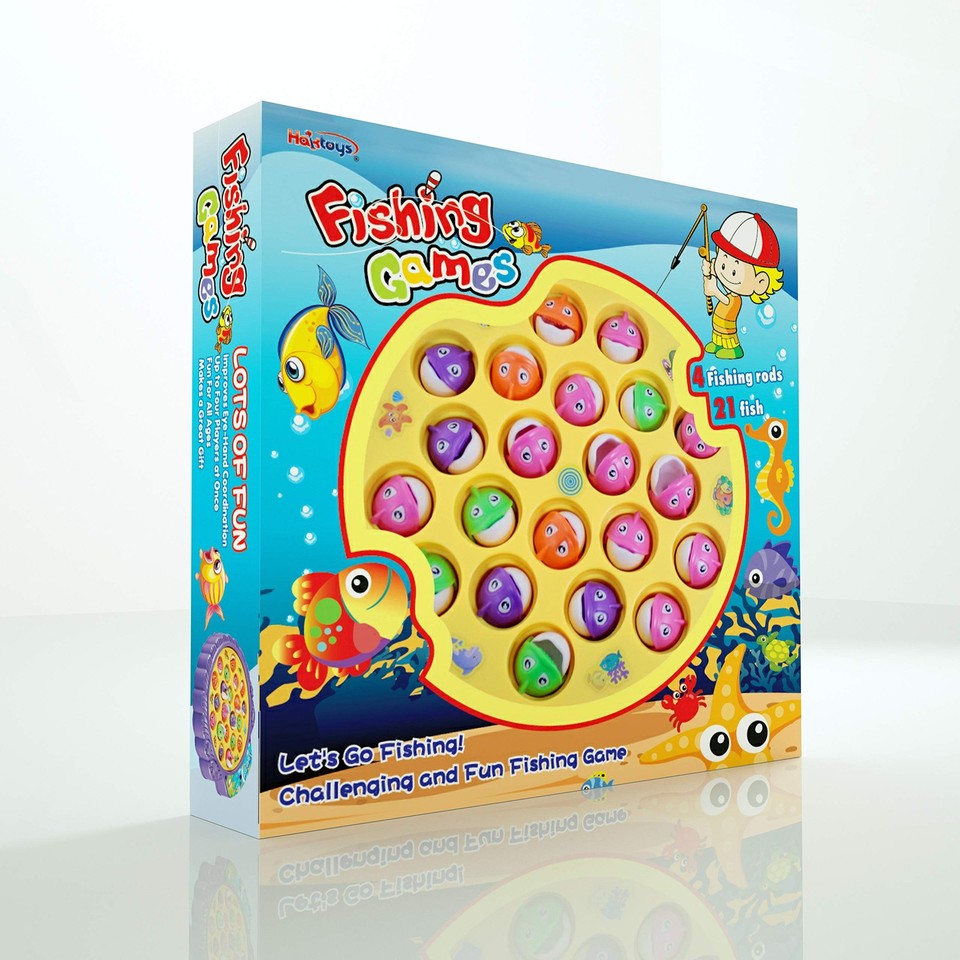 Fishing Game for Kids Battery Operated Toy with 21 Fish 4 Poles ...