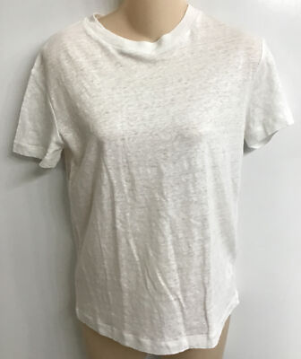 Vince Short Sleeve White Crewneck T-Shirt Essential Linen Nwt Size S | eBay