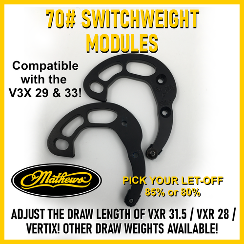 NEW MATHEWS ARCHERY SWITCHWEIGHT MODS 60#, 70#, 75 PHASE 4, V3X, V3 ...