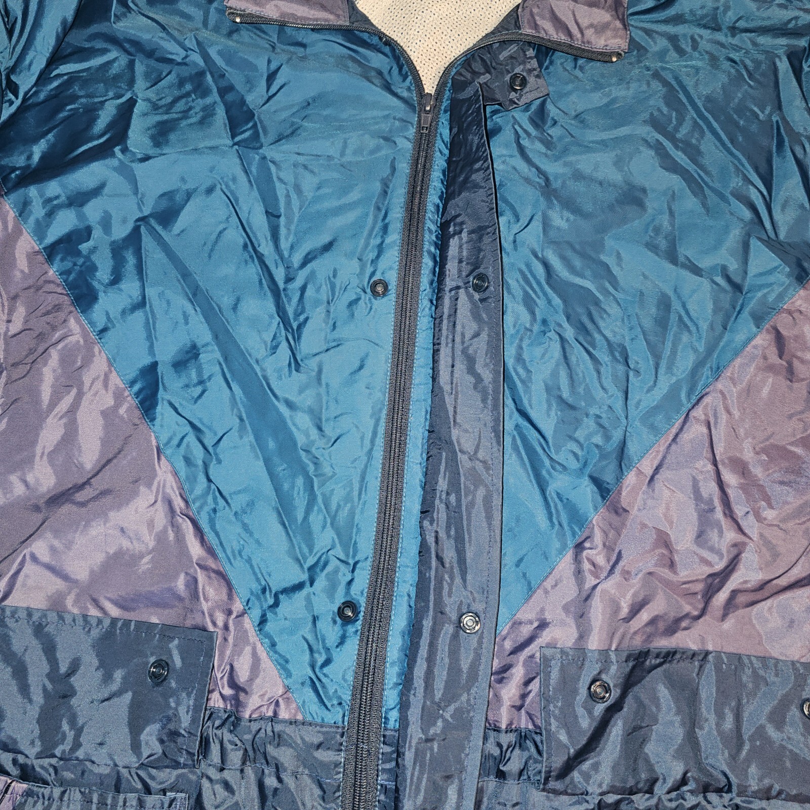 Country Trader 90s VTG Purple Navy Teal Color Block H… - Gem