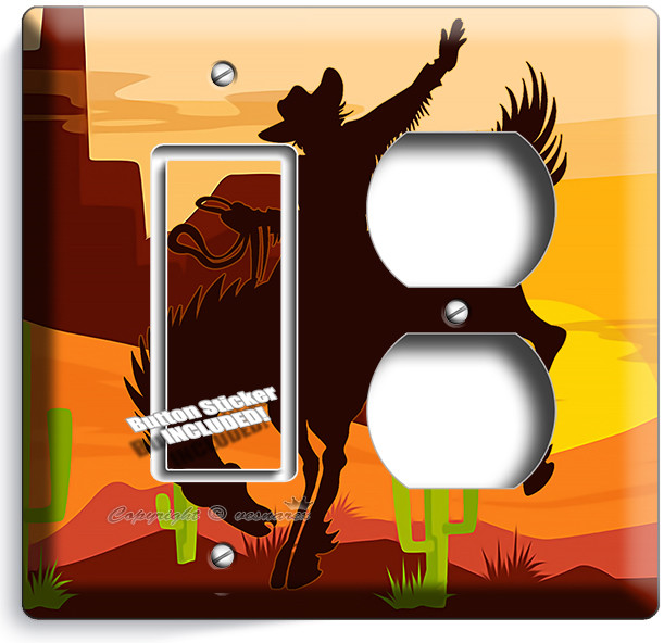 WILD WEST WESTERN COWBOY HORSE SOUTHWEST CANYON LIGHT SWITCH OUTLET ...