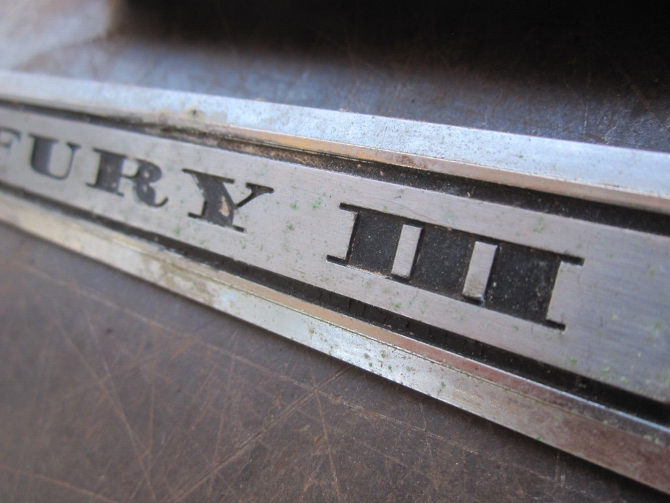 68 PLYMOUTH FURY III 3 DOOR PANEL EMBLEMS BADGES PLAQUES OEM PAIR | eBay