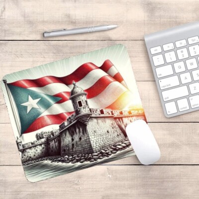 PUERTO RICO MORRO DESIGN ROUND PC GAMING MOUSE PAD MAT HOME SCHOOL ...