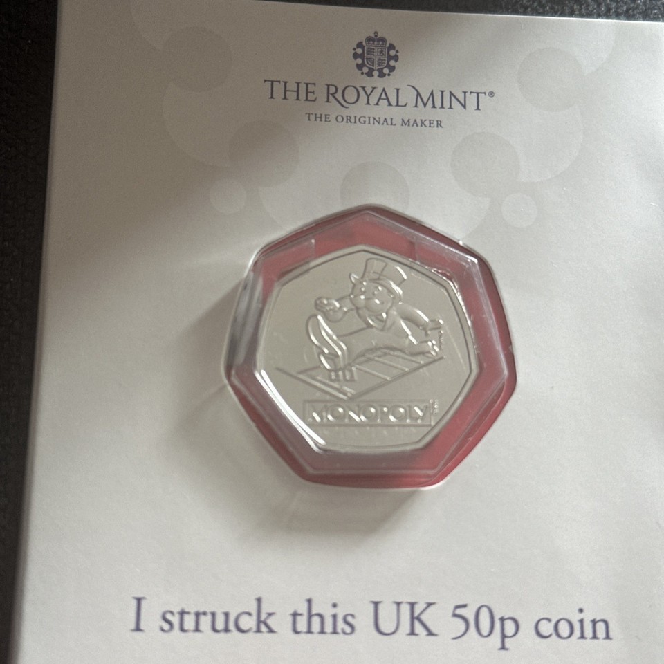IN HAND ready to send Royal Mint Strike Your Own 2025 Monopoly 50p coin ...
