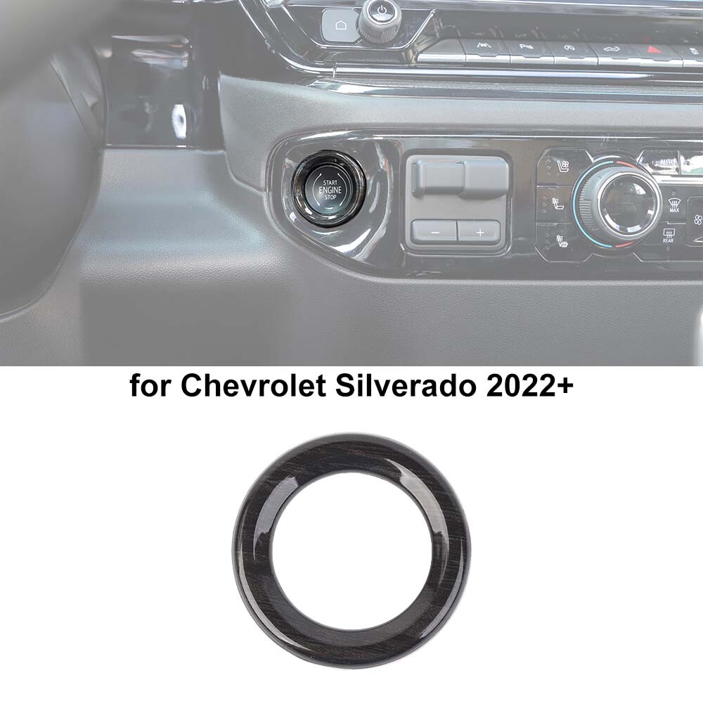 Engine Start Stop Button Trim Cover For Silverado 1500 2022+ Black Wood ...