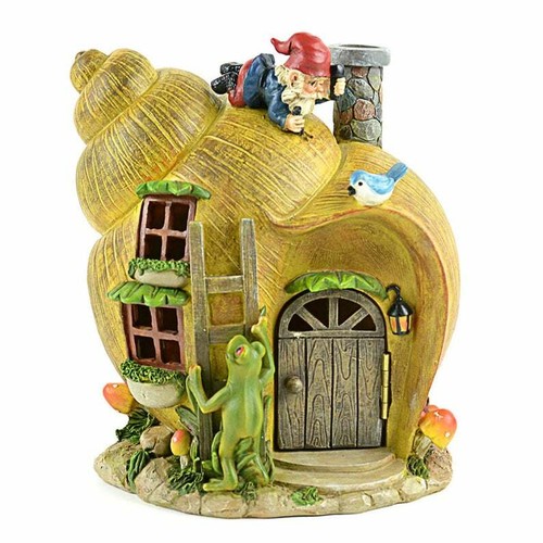 Solar Snail House, Fairy Garden Solar House, Whimsical Gnome Garden ...