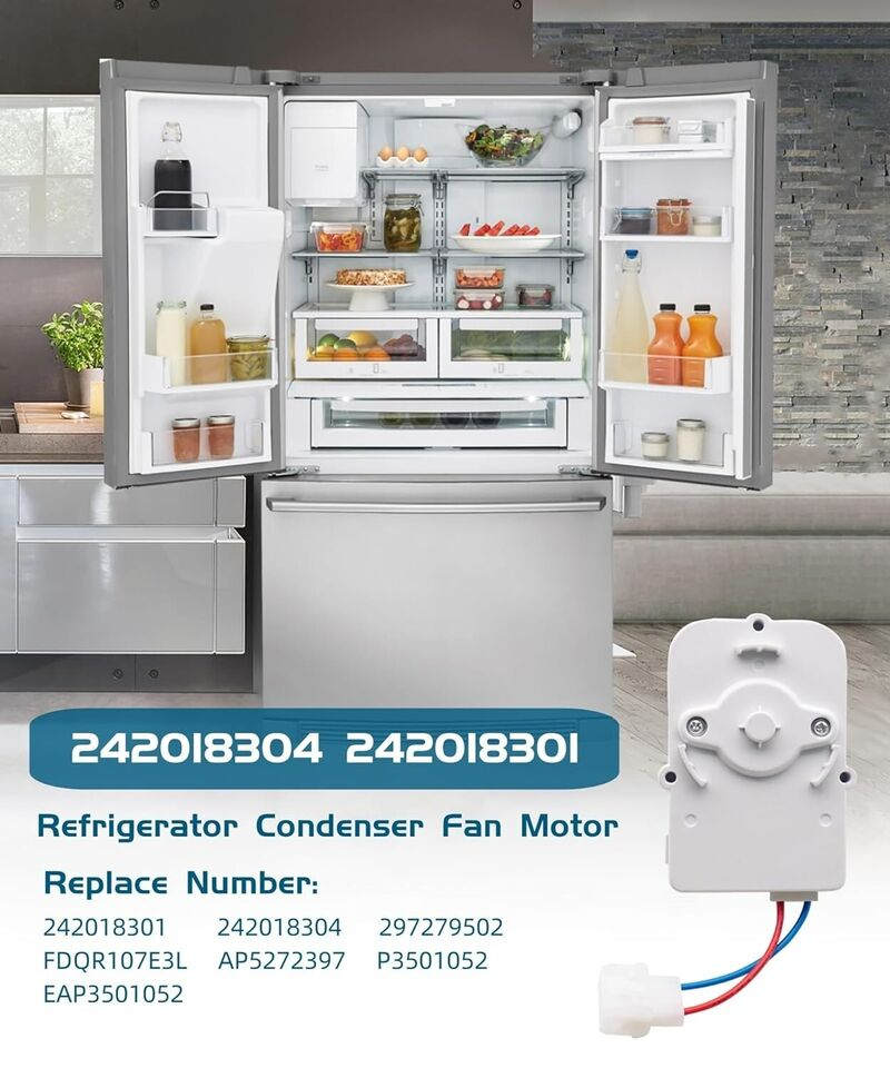 242018301 242018304 Refrigerator Condenser Fan Motor For Frigidaire ...