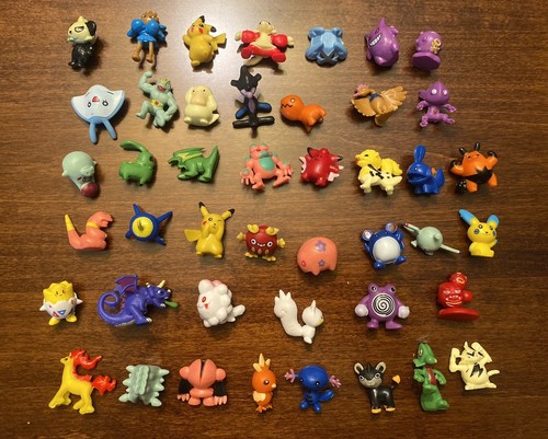 Mini Pokemon Figure Lot Of 44 Approx 1" Plastic/Rubber Figures Pikachu ...