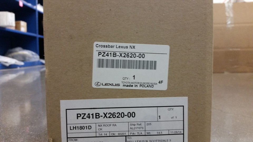 LEXUS OEM FACTORY ROOF RACK CROSS BAR SET 2015-2021 NX200T NX300 PW301 ...