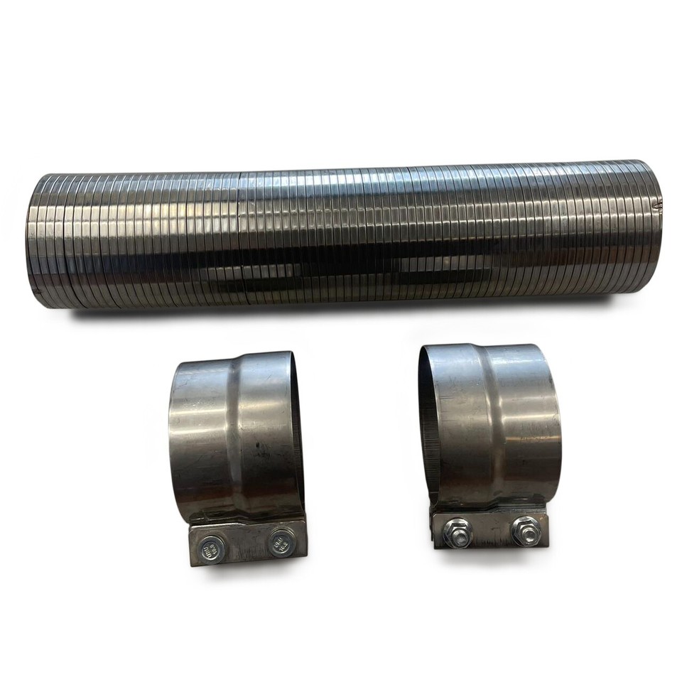 3" (76mm) Stainless Steel Flexible Exhaust Flex Pipe w/ Band Clamps ...
