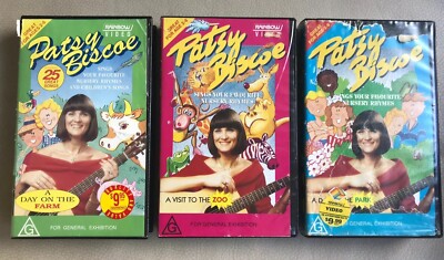 x3 Vintage PATSY BISCOE VHS PAL Videos Day on the Farm, Visit to the ...