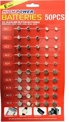 50 X ASSORTED Watch Cell Batteries AG1 AG3 AG4 AG10 AG12 AG13 for Toys ...
