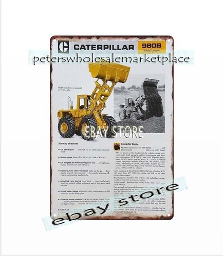 1976 earthmoving bulldozer 980B WHEEL LOADER TRACTOR sign excavation | eBay