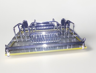 Vtg ONEIDA Silverplate Flatware Buffet Caddy Holder Acrylic Base | eBay