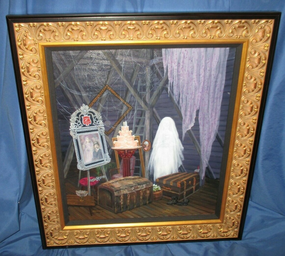 HAUNTED MANSION Signed Disney Original Art Larry Dotson ~ATTIC BRIDE ...