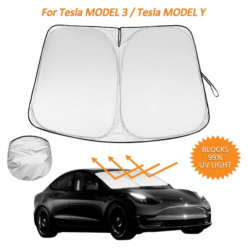 For Tesla Model 3 Y Car Windshield Sun Shade Covers Visors Auto Front ...
