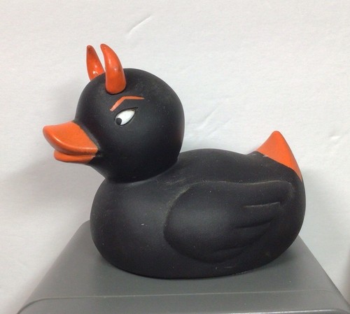 Rare 2000 Archie McPhee Accoutrements Black Devil Duckie Rubber Duck Bath Toy | eBay