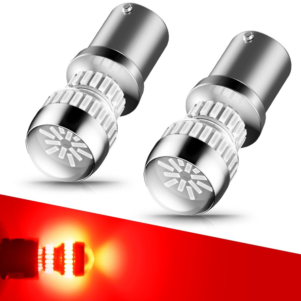 Pair Super Bright LED Tail Brake Lights Red 1157 7528 2357 Anti Hyper ...