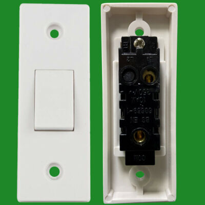 White 1 Gang 2 Way 10A Architrave Light Rocker Wall Switch BS60669-1 ...