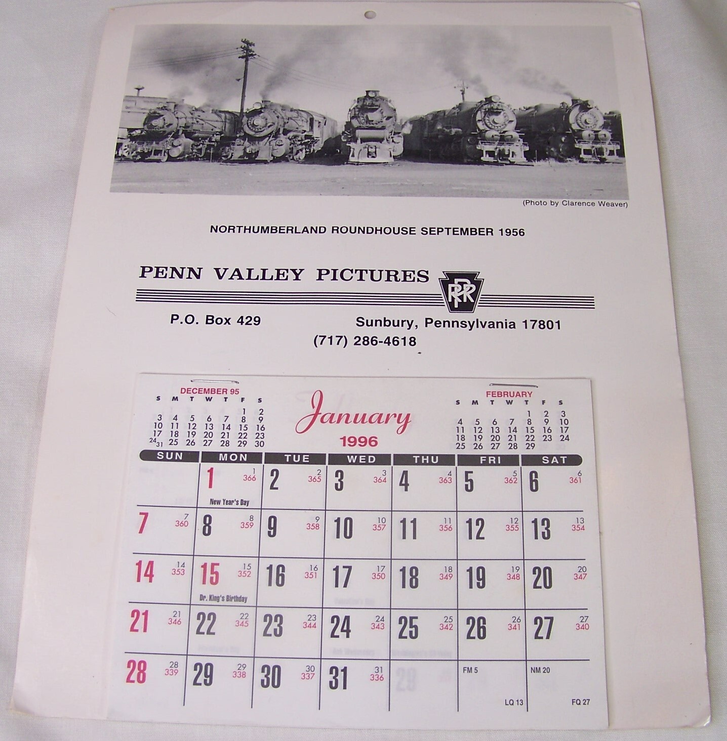 1996 PENNSYLVANIA RAILROAD PRR TRAIN CALENDAR | eBay