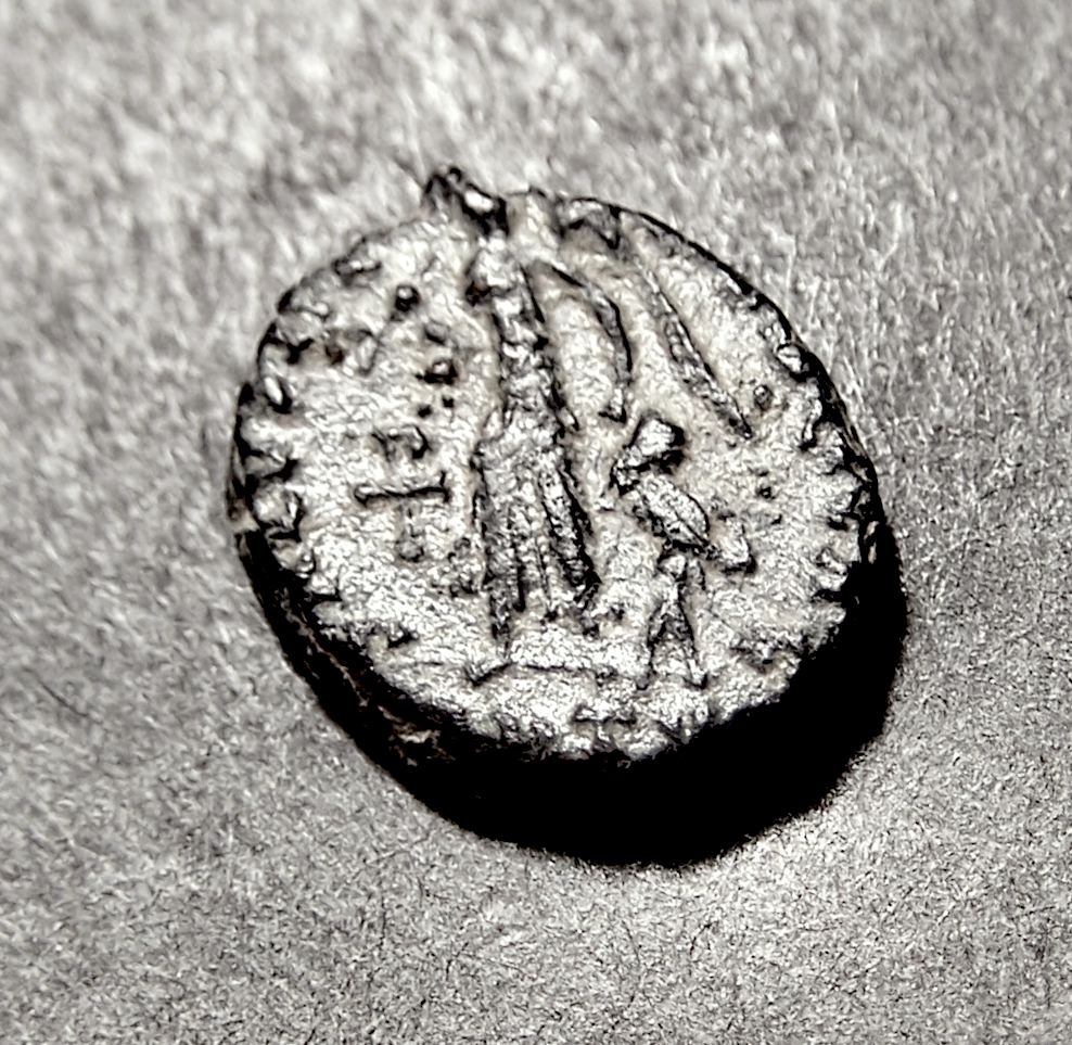 THEODOSIUS, Nike Drags Captive, Chi-Rho ☧ Christogram, Roman Coin, 11 ...