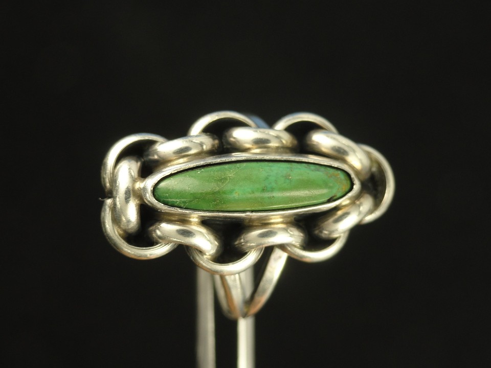 VINTAGE NAVAJO SIGNED RAYMOND PLATERO RBP 925 STERLING SILVER & JADE ...