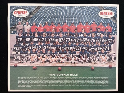 VINTAGE 1975 BUFFALO BILLS FOOTBALL TEAM PHOTO POSTER AFL NFL GENESEE ...