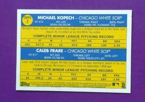2019 Topps Heritage - Rookie Stars Michael Kopech, Caleb Frare #7 (RC ...
