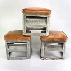 1 of 2 Vintage Stool Industrial Design Leather Stool Chair Loft Stool ...