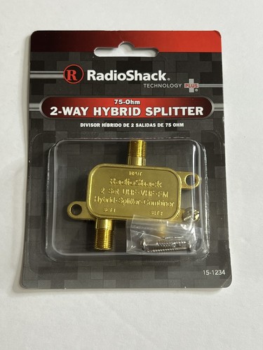 RadioShack 75 Ohm 2-Way Hybrid Coax RJ6 Cable Splitter Gold Plated 15 ...