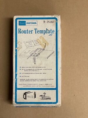 Vintage Sears Craftsman Router Template Set 9-25182 Complete New | eBay